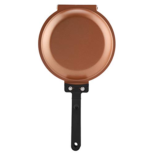 Akozon Frying Pan, Double Side Non-stick Flip Frying Pan Fried Egg Pancake Maker Household Kitchen Cookware Double Sided Pancake Pan