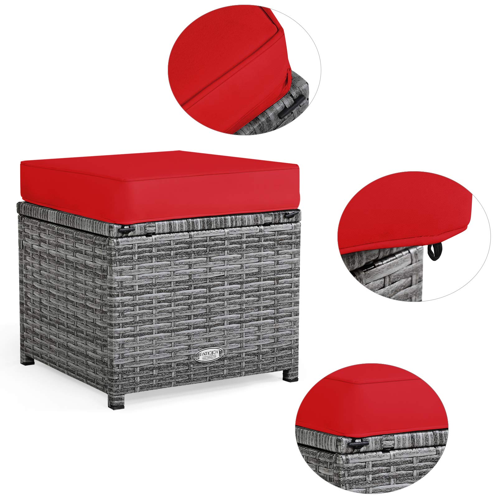 Tangkula 7 Pieces Patio Furniture Set, Outdoor Sectional Rattan Sofa Set with Cushions, All Weather Wicker Conversation Couch Set w/Dining Table & Ottomans for Backyard Garden Poolside