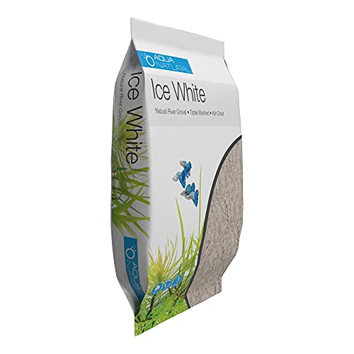 Aqua Natural Ice White 10lb Gravel Substrate for aquascaping, Aquariums, vivariums and terrariums 4-6mm, White