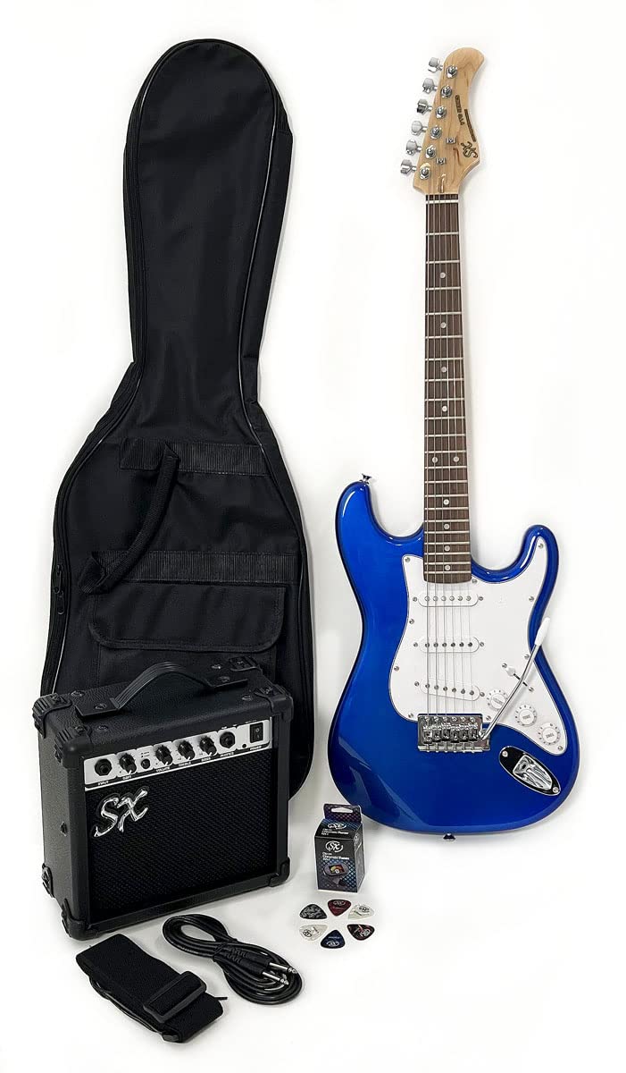 3/4 Size (36 inch) Electric Guitar Package w/Amp, Bag, Cord and Strap SX RST Pack 3/4 EB