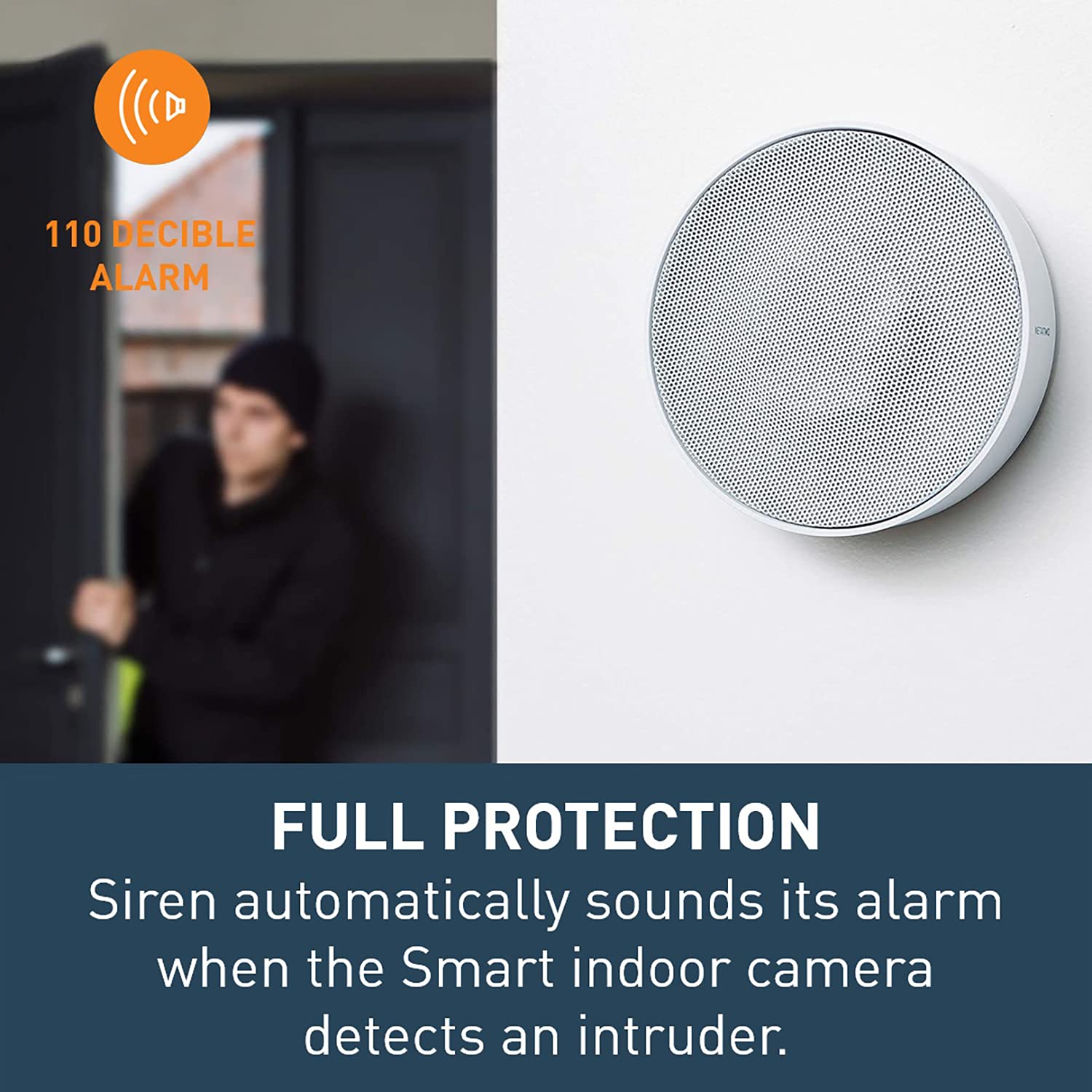 Netatmo Smart Indoor Siren | Wireless 110 Decibel Siren | Auto Arm & Disarm | Easy Installation Can Be Powered with Batteries Or Hard Wired | Model NIS01US