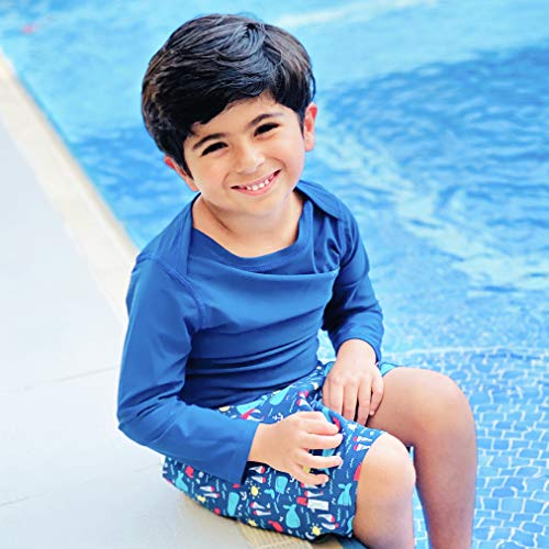 i play. by green sprouts Baby Long Sleeve Rashguard | All-Day UPF 50+ Sun Protection—Wet or Dry, Navy, 18mo