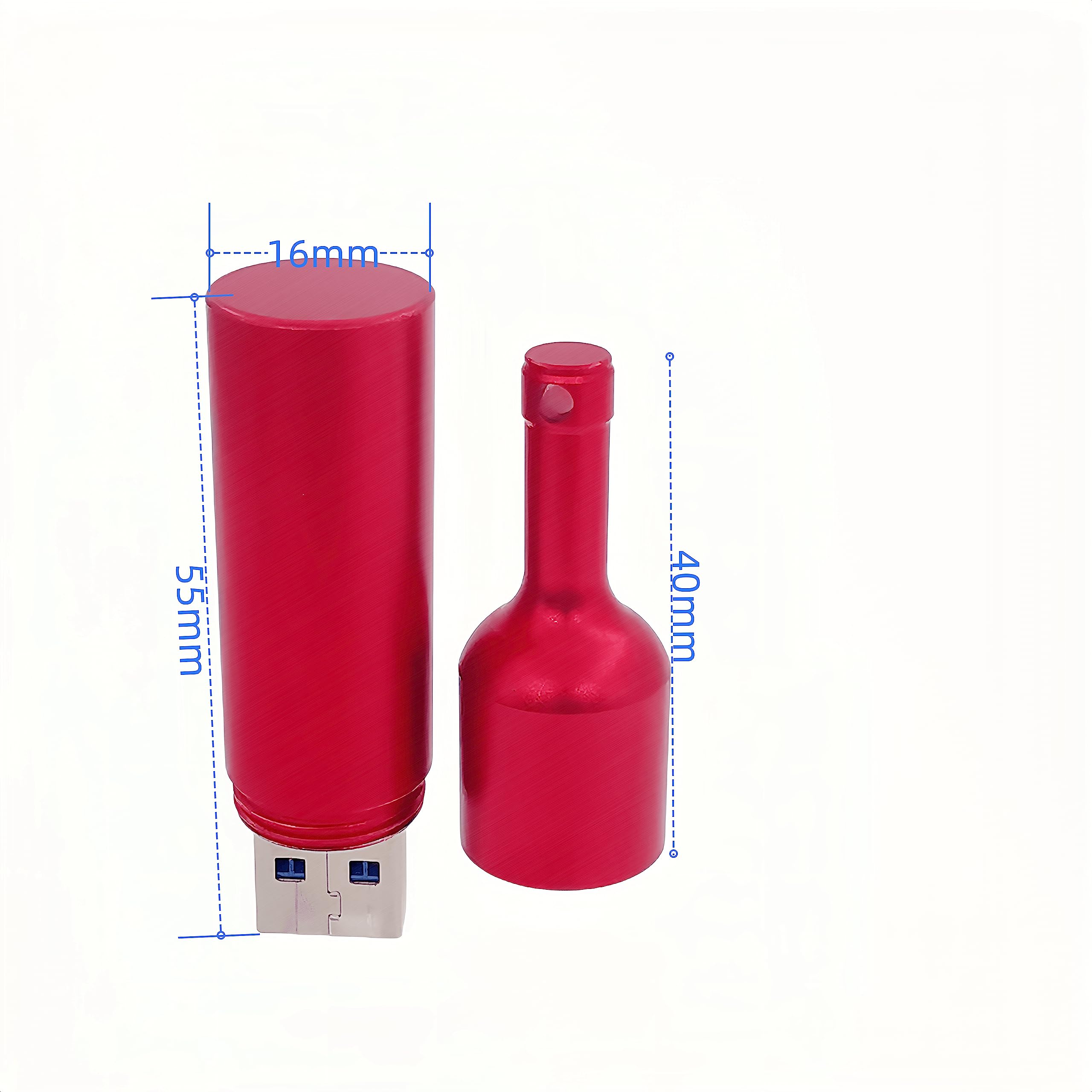 EcooDisk 128GB USB 3.0 Flash Drive Wine Bottle Shaped Zip Drive Cute Memory Stick High Speed Thumb Drive Cool USB Sticks Date Storage Fun Jump Drive Metal Pen Drive