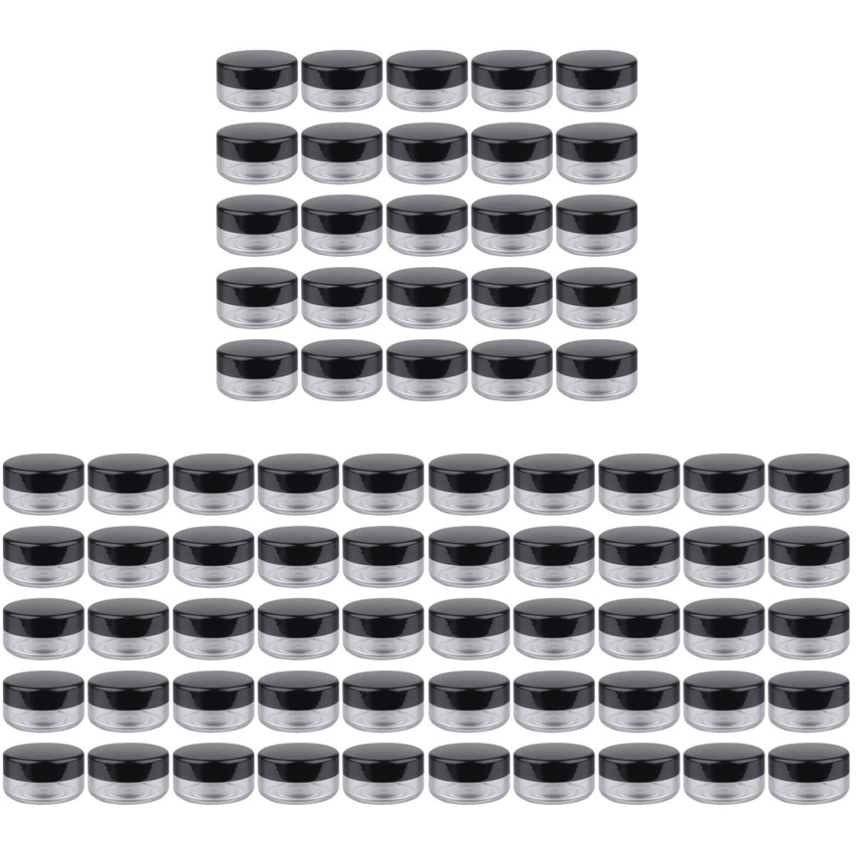 75pcs Lotion G for Mini Jar Lip Jars Cream Bottle Storageblack s Makeup Cosmetics Can Case Container Body Round Empty Sample Travel Ingredients Containers