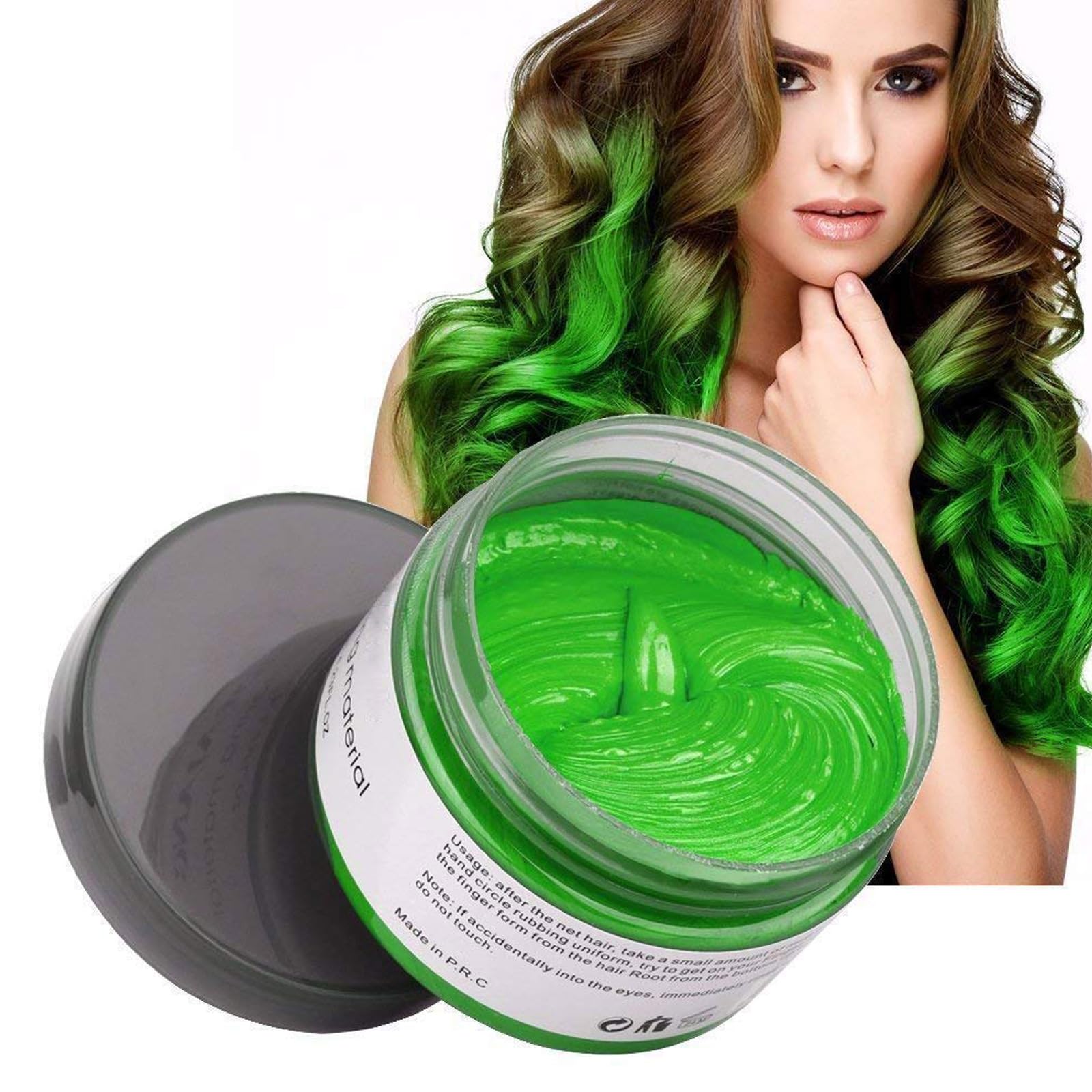 Green Hair Spray,Temporary Hair Color Wax,Hair Color Spray Wax, Natural Hair Coloring Wax Material Disposable Hair Styling Clays Ash for Cosplay,Party,Masquerade, Halloween.etc (Green, 1 Pack)