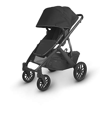 UPPAbaby Vista V2 Stroller - Jake (Black/Carbon/Black Leather) + Piggyback for Vista & Vista V2