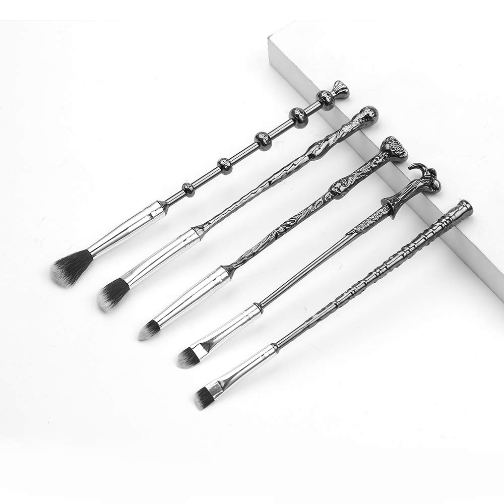 Gifts Wi-zard Wand Makeup Brushes 5 PCS Makeup Brush Set for Foundation Blending Blush Concealer Eyebrow Face Powder