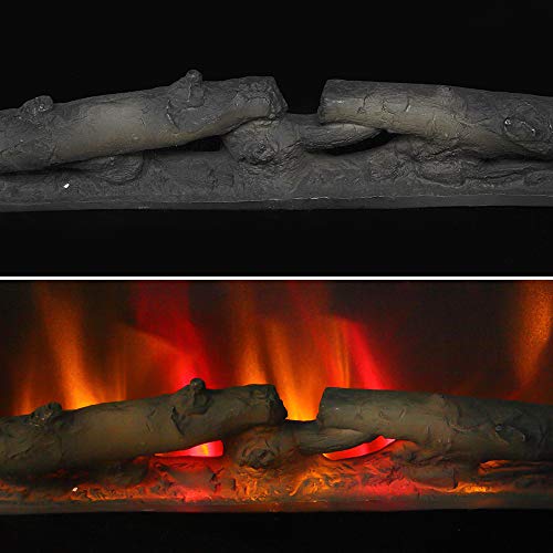 36 Inch Electric Fireplace with Remote Control,1400W Wall Hanging/Fireplace Single Color/Fake Wood/Heating Wire/with Small Remote Control Black