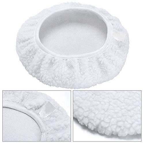 AIVS Car Polisher Pad Wool Bonnet Buffing Wheel Polishing Pad Waxer Pads for Car Buffer Bonnets Polisher, 5 Pieces(7"-8")