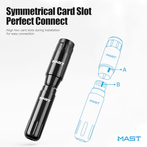 Mast Tour Tattoo Gun Kit, Wireless Rotary Tattoo Pen Machine Kit, 2 Tattoo Batteries Power Supply, 20Pcs Needles, Complete Tattoo Kit