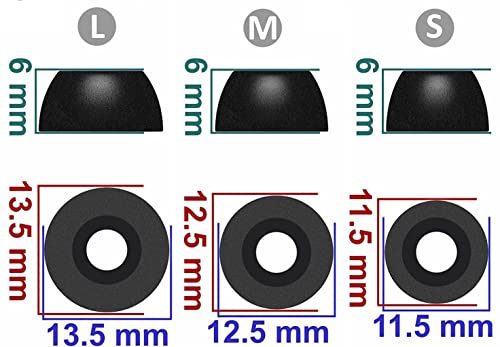 ALXCD Foam Eartips Compatible with Google Pixel Buds Pro Earbuds, S/M/L 3 Sizes 3 Pairs Soft Memory Foam Earbuds Tips Foam Ear Tips, Compatible with Pixel Buds Pro, SML Black
