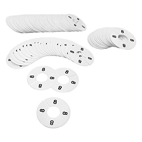 DBM IMPORTS 10 PC 3-1/2" Clothing Rack Sizes 8 Dividers Hangers White Plastic Round Retail Store