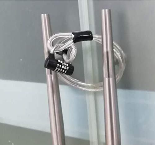 Stainless Steel Safety Cable,Double Loop Braided Steel Cable Flexible Lock Cable Lock 3/8 inch U-Lock,Padlock,Transparent Wire Rope with Ring, Electric Door, Bicycle,Glass Door Lock, Door Handle,