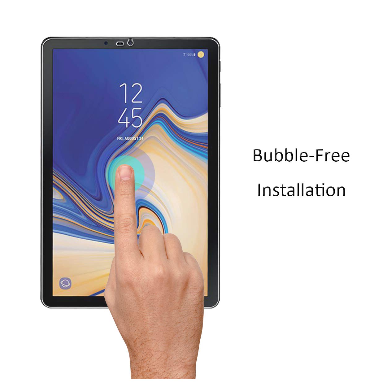 Orzero (2 Pack) Tempered Glass Screen Protector Compatible for Samsung Galaxy Tab S4 2018 T835/T830, HD 2.5D Arc Edges 9 Hardness Anti-Scratch Full-Coverage