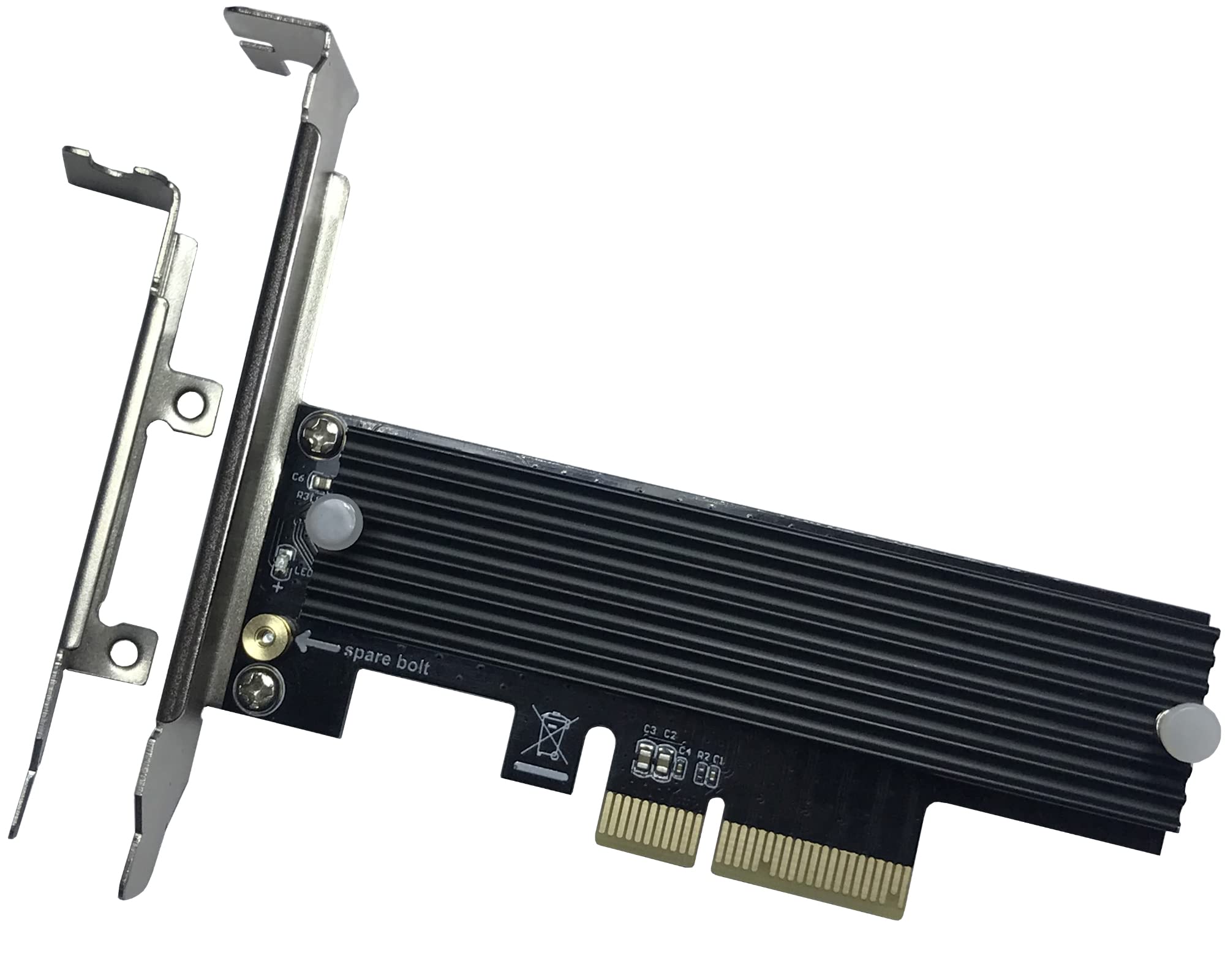 Bejavr M.2 NVME to PCIe 3.0/4.0 x4 Adapter, NVME/AHCI SSD to PCIe Expansion Card with Aluminum Heatsink Solution, Supports PCI-Express X4 X8 X16 Slots
