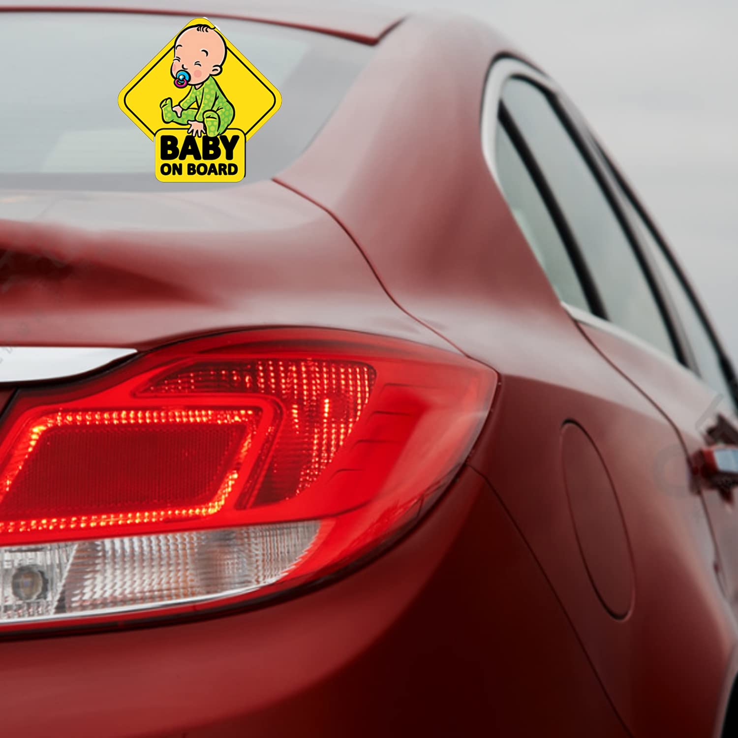 4 Pack Baby On The Car Sign Stickers,PET Material Stickers,Easy to Apply and Remove Handicap Stickers 5.5inchX5.5inch