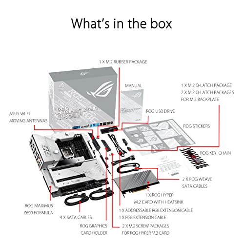ASUS ROG Maximus Z690 Formula(WiFi 6E)LGA1700(Intel 12th Gen)ATX Water cooling gaming motherboard(PCIe 5.0,DDR5,20+1 power stages,LiveDash 2”OLED,5xM.2,2xThunderbolt 4,PCIe 5.0 Hyper M.2 Card bundled)