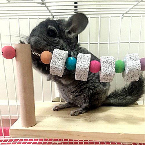 Hypeety Wooden Bird Perch Platform Pet Natural Chewing Toys Health Cage Accessories for Mouse, Chinchilla, Rat, Gerbil, Guinea-Pigs, Dwarf Hamster