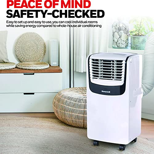 Honeywell MO08CESWK6 9,100 BTU (ASHRAE)/6,100 BTU (SACC) Portable Air Conditioner with Remote Control, White/Black
