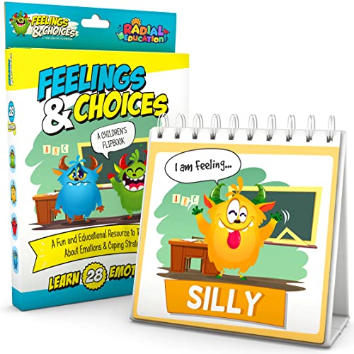 Feelings & Choices Flip Book | Teach 28 Emotions to Kids & Toddlers | Early Learning Feelings Chart & Book Flash Card Alternative | ASD Friendly Teaching Toy | Parents Teachers & Therapist