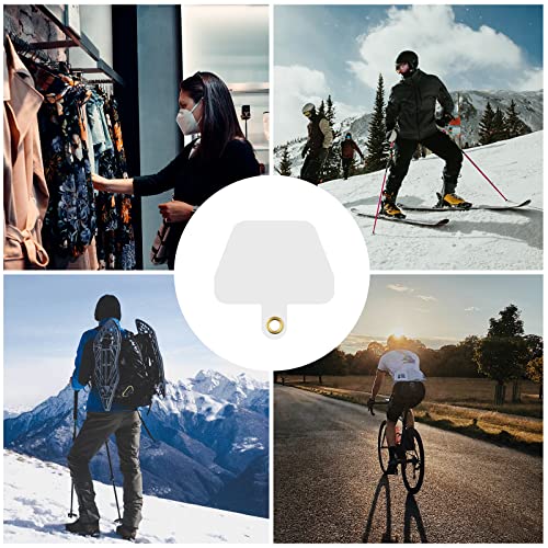 6pcs Phone Tether Tab, Clear Phone Strap Tether Tab Heavy Duty Multifuctional Cell Phone Lanyard Patch Pad for iPhone Most Smartphones, Without Adhesive (Trapezoidal)