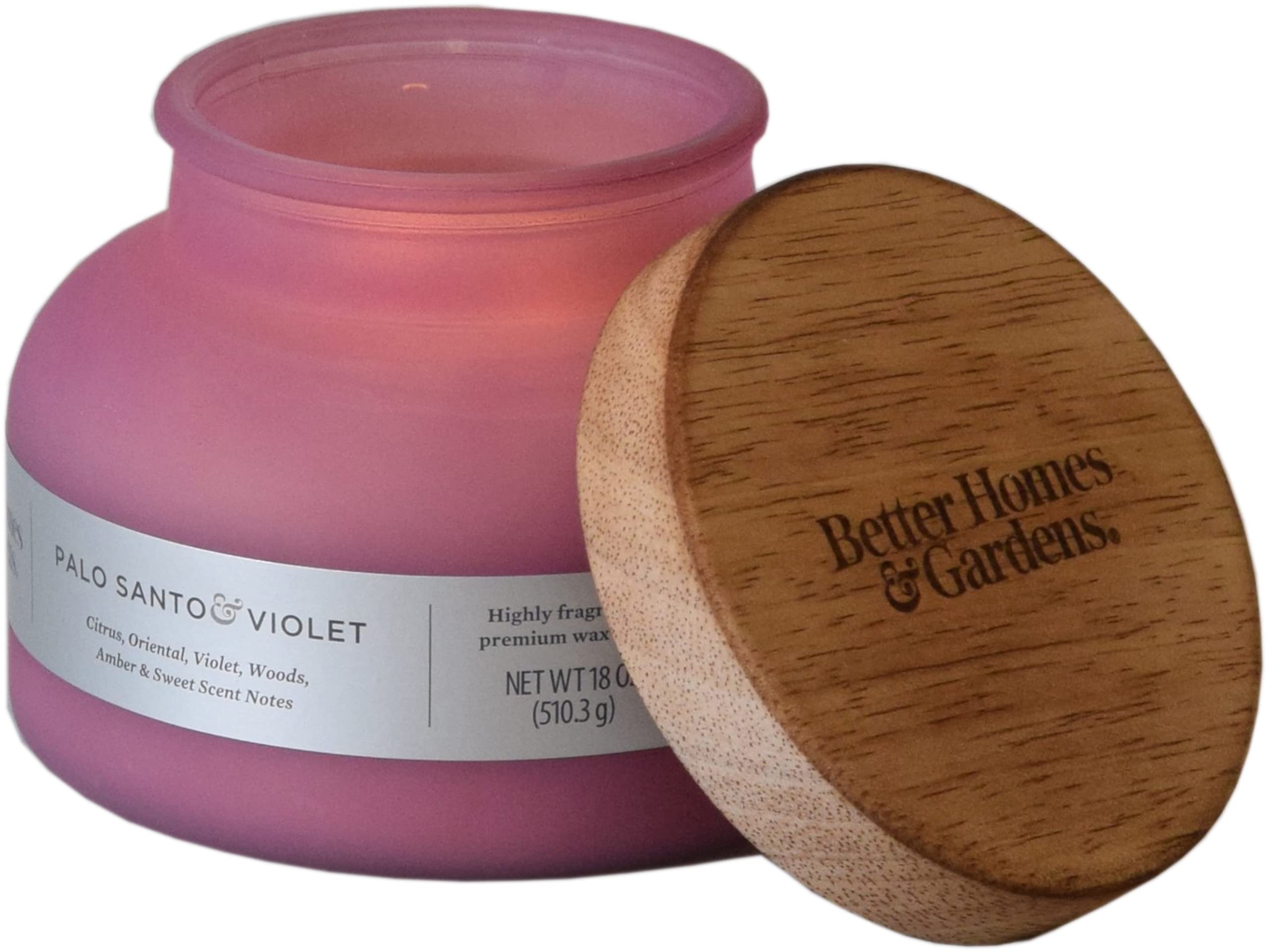 Better Homes and Gardens 18oz Scented Candle,Palo Santo and Violet 2-Pack,35706