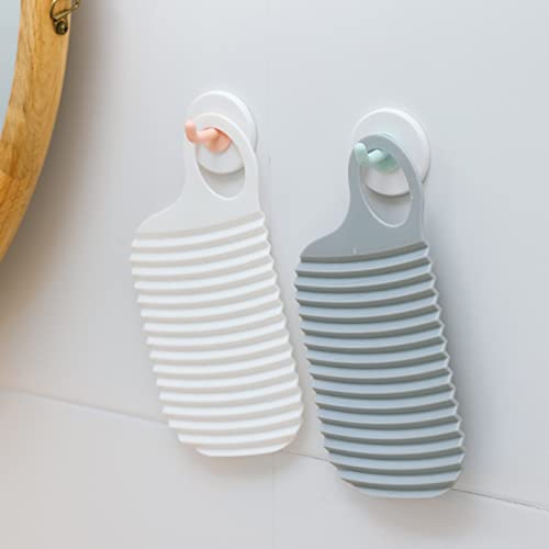 Bluelans Cute Laundry Board Mini Plastic Hand-Held Washboards Portable Travel Hand Wash Board Scrubboard for Washing Clothes Grey
