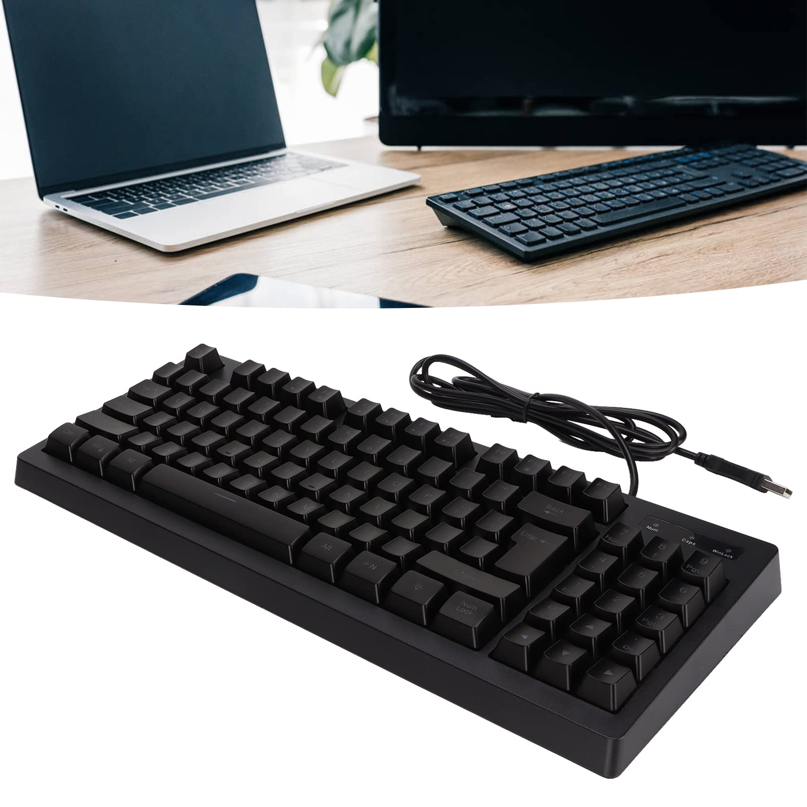 Acogedor ed Colorful RGB Backlight Mechanical Gaming Keyboard for Computer PC, Suspended High and LoMechanical Illuminated Keyboard, 89 Keys USB Wirw Keycaps