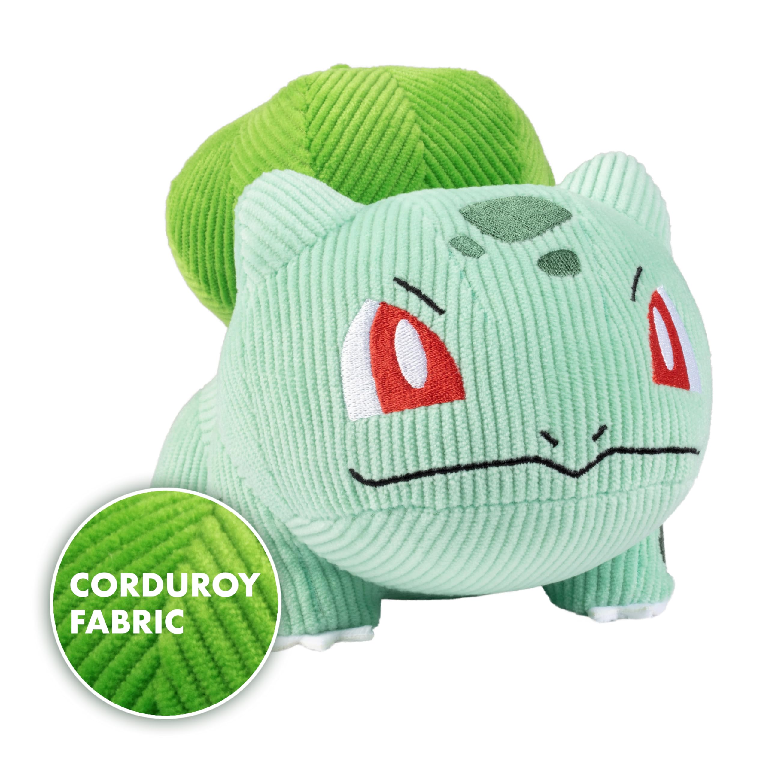 Pokémon 8" Bulbasaur Corduroy Fabric Plush - Limited Edition - Officially Licensed - Authentic Soft Stuffed Animal Toy Figure - Valentine's Day & Easter Basket Stuffer Gift for Kids, Boys, Girls - 2+