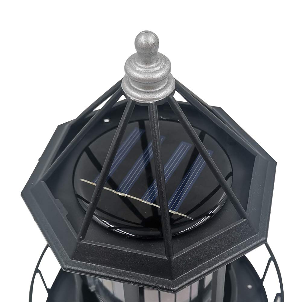 360 Degree Rotating Solar Lighthouse,Solar LED Rotating Lighthouse IP65 Waterproof LED Solar Hanging for Home Garden Yard Decor