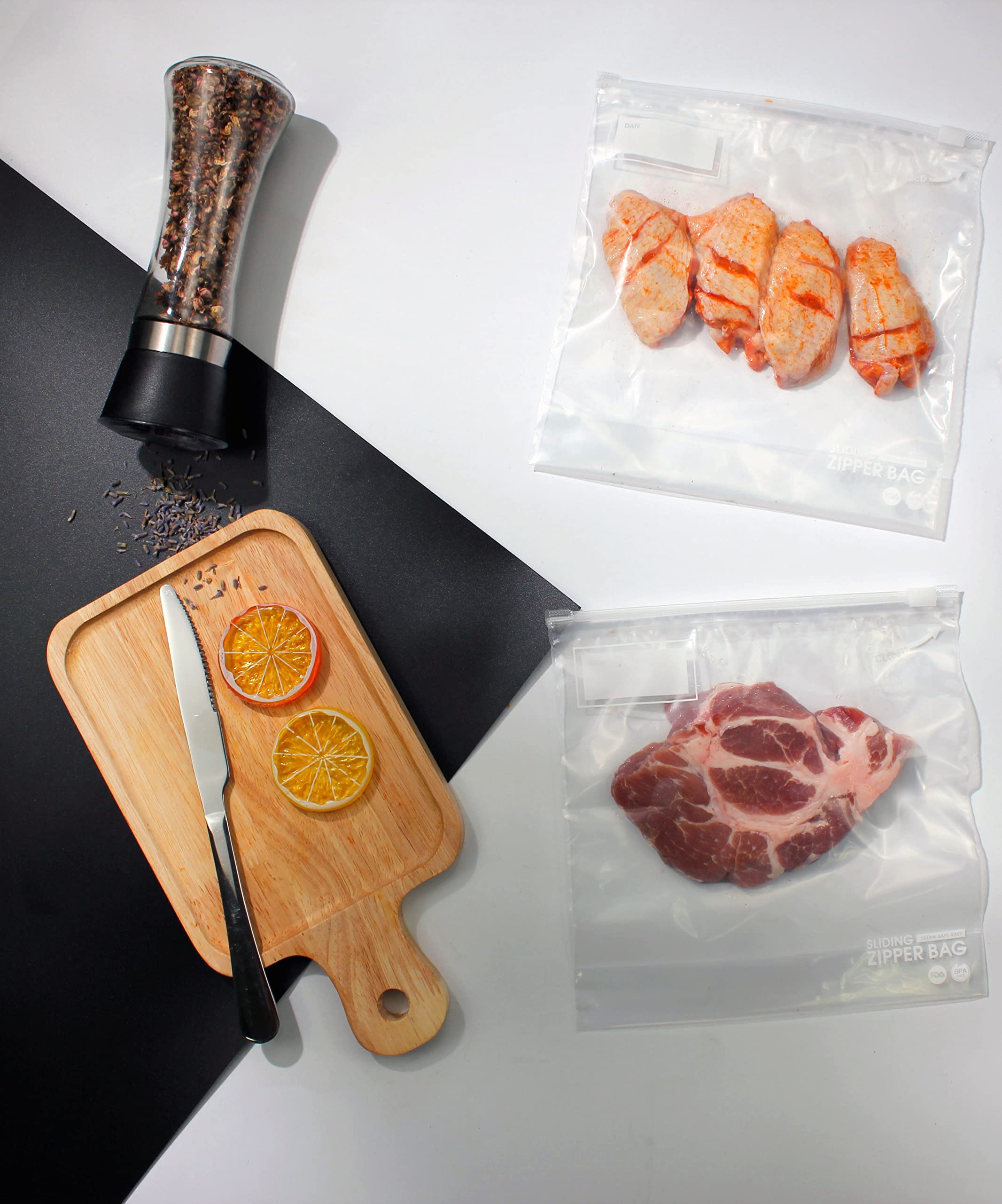 50 Slider Small Food Storage Bags, Expandable Bottom, Secure Slider Seal, BPA-Free, Easy Open On The Go for Snacks