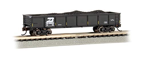 Bachmann Trains - 40' Gondola Car - Burlington Northern (Black) with Removable Coal Load - N Scale