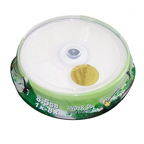 ShineBear 10 Pieces A+ Quality Banana Blank Printable DVD+R DL 8X Dual Layer 8.5GB D9 DVD dl Original Cake Box - (Cable Length: 8.5GB)