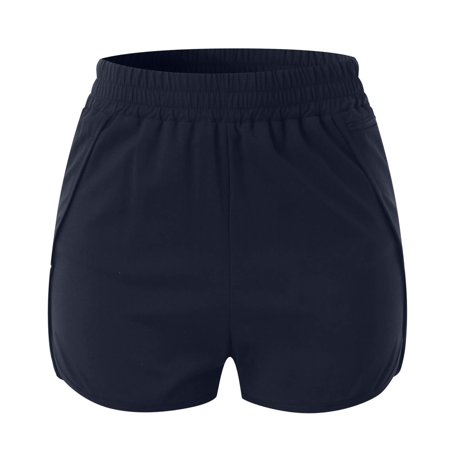 Bblulu Womens Workout Shorts with Zipper Pocktes Quick Dry Biker Shorts Running Short High Waist Shorts Sporty Athletic Pants
