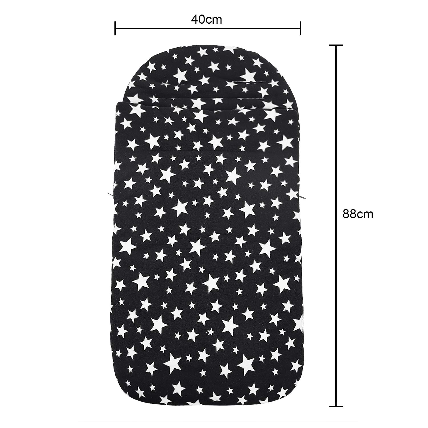 Winter Warm Bunting Bags Universal Baby Infant Stroller Sleeping Bag Windproof Thermal Thick Fleece Lining Toddler Footmuff Anti-Kicking Sleeping Nest Stroller Blanket Cover 0-3 Yrs (Black Stars)