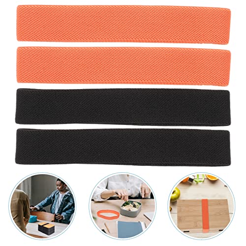 cabilock 4Pcs Bento Box Belt Lunch Box Nylon Strap Bento Box Fixing Band Double Layer Bento Box Strap for Home Outdoor Picnic Random Color