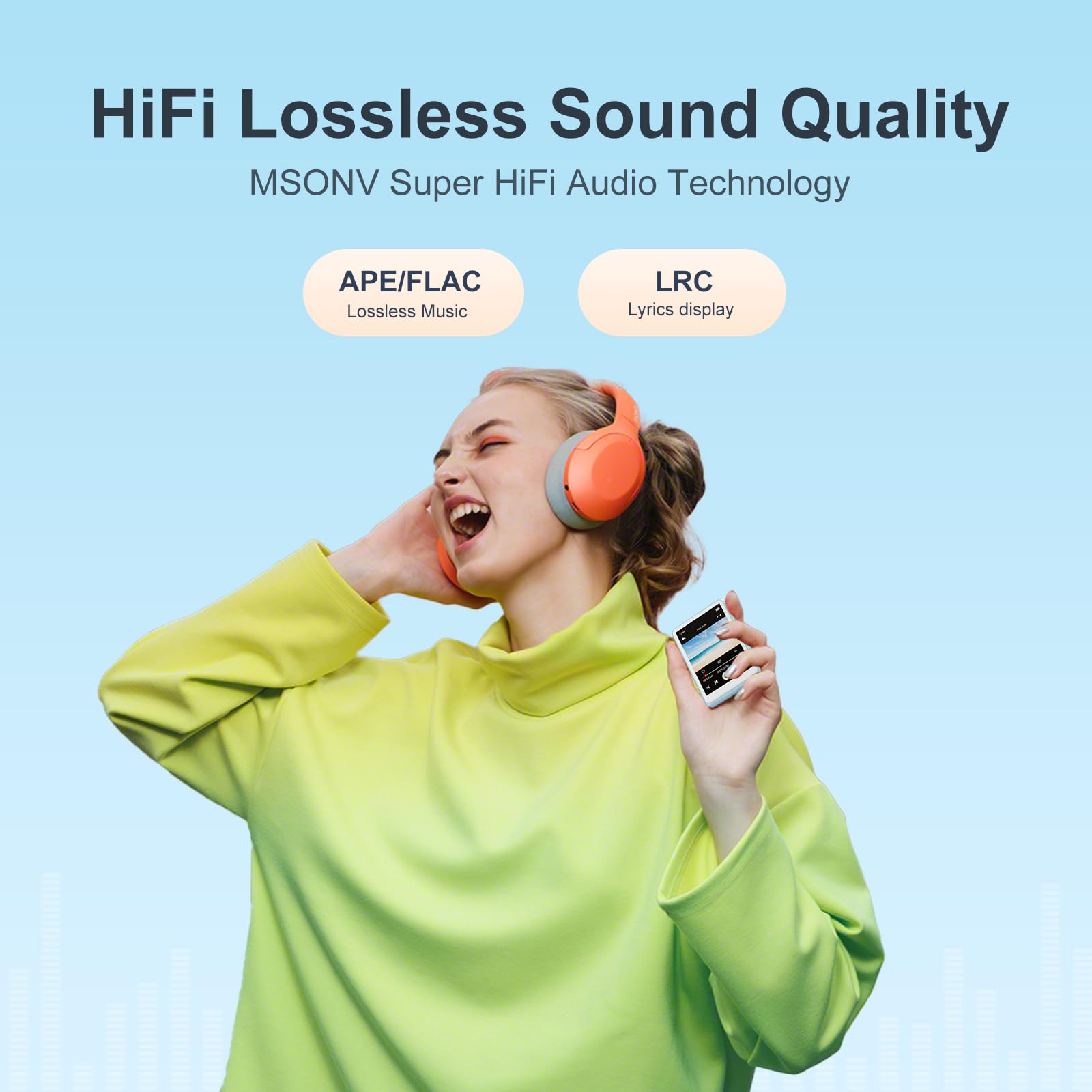 64GB MP3 Player with Bluetooth 5.3 - MECHEN 2.4" Full Touch Screen,Portable Digital HiFi Lossless Sound Music MP3 MP4 Player with Speaker,FM Radio,Line-in Recording,E-Book,Earphones Included.