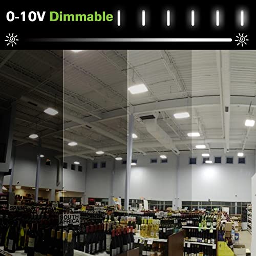 hykolity 2 Pack LED Linear High Bay Shop Light, 1.5FT 210W LED Shop Light Fixture, 27300lm 130LM/W, 100-277V, 0-10V Dim, 5000K Warehouse Lighting, ETL Approved, 5 Years Warranty