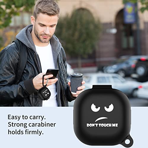 CACOE Silicone Case for Samsung Galaxy Buds 2 Pro (2022)/ Samsung Galaxy Buds Pro (2021)/Galaxy Buds 2/Galaxy Buds Live(2020,Funny Cute Protective Earbuds Case Cover with Keychain (Black)