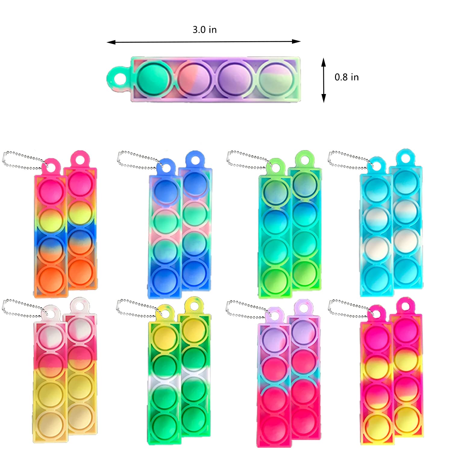 Beyourself Mini Fidget Toy Push pop Keychain Toy, Christmas AmongToy Fidget It Toy,Decompression and Anti Anxiety Kit Fidget Toys (24)