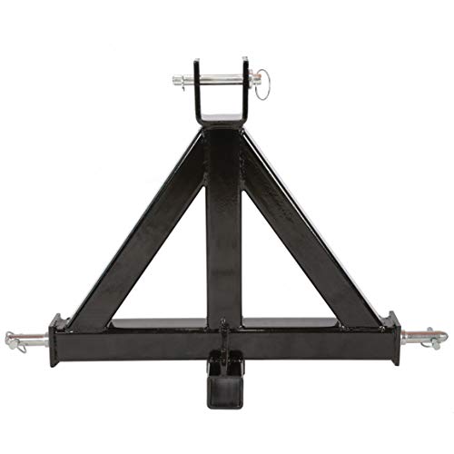 Heavy Duty 3 Point 2" Receiver Trailer Hitch Category 1Tractor Tow Drawbar Pull Stabilizer for BX Kubota John Deere LM25H WLM Tractor NorTrac Kioti Yanmar Cat