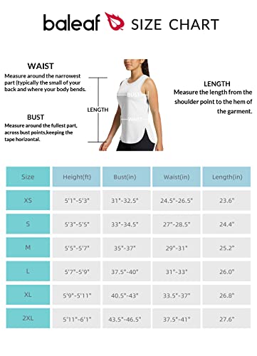 BALEAF Women's Workout Tank Tops Sleeveless Athletic Tennis Exercise Running Shirts with Side Slit White M