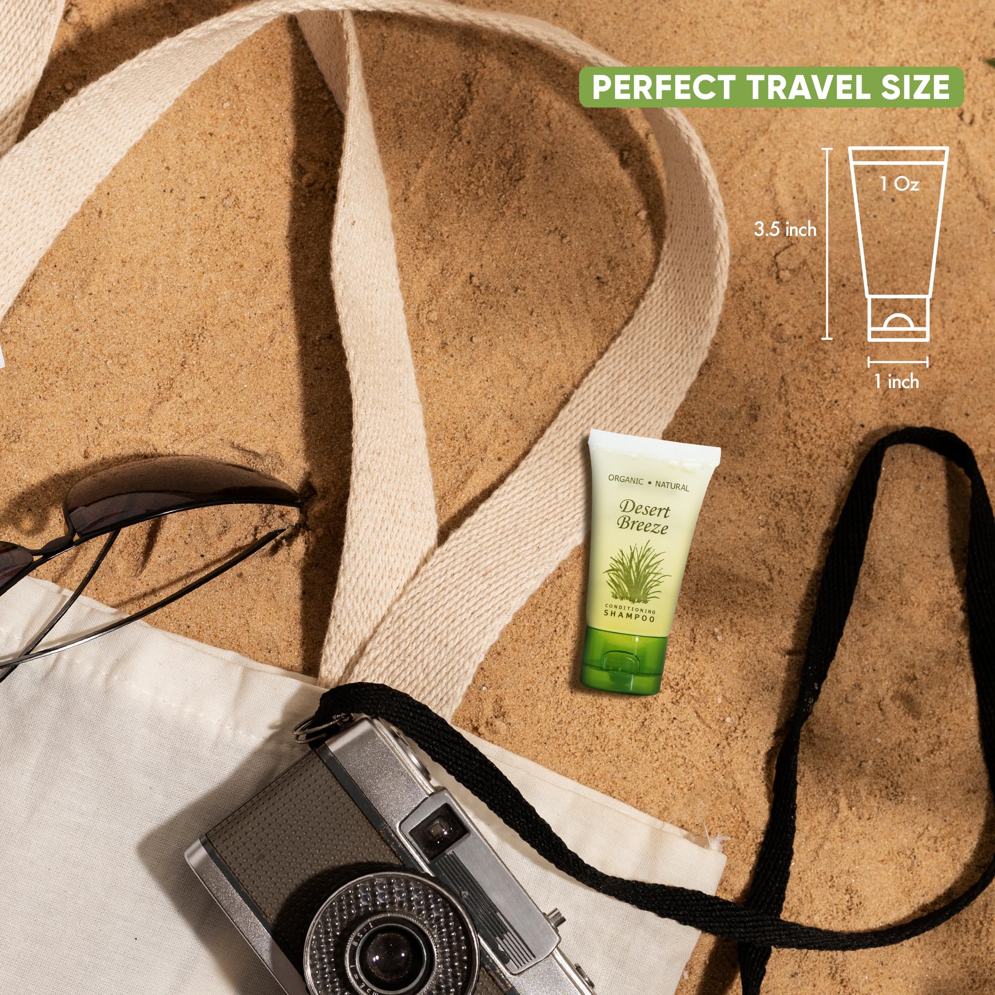 Desert Breeze Shampoo, Travel Size Hotel Toiletries, 1 oz. Flip Cap (Case of 20)