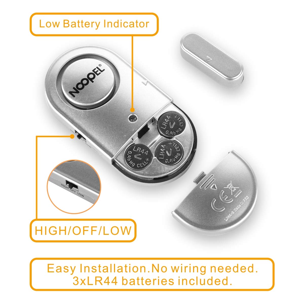 Door Window Alarm Sensors 4 Pack New Version with Two Volume Levels NOOPEL Burglar Intruder Entry Sensor Alert for Home Security with Batteries Included