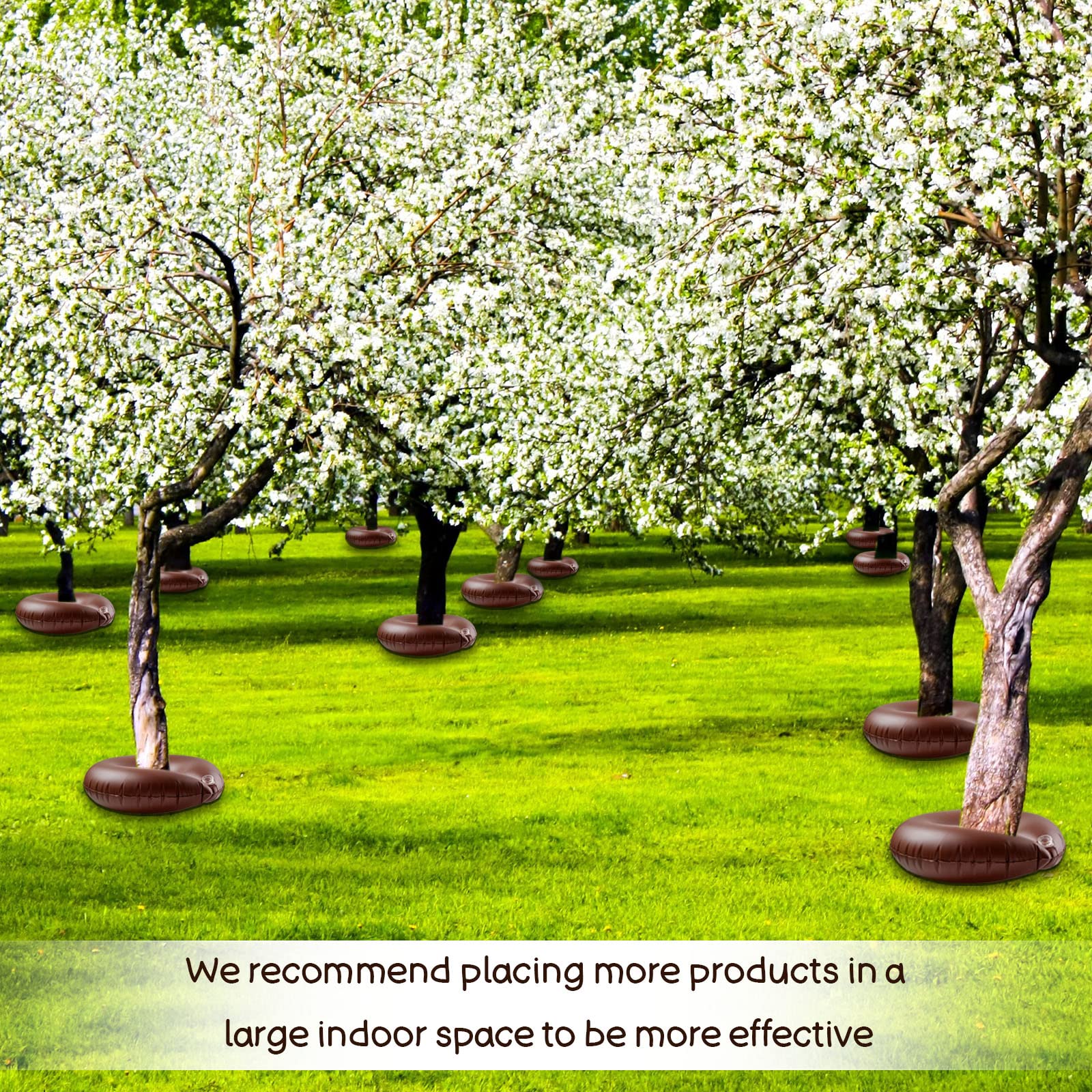 8 Pcs Tree Watering Bag 10 Gallon, Slow Release Tree Watering Ring Round PVC Drip Irrigation Water Pouch Automatic Drip System for Planting Gardening Trees and Shrubs, Brown, 23.6 x 23.6 Inch