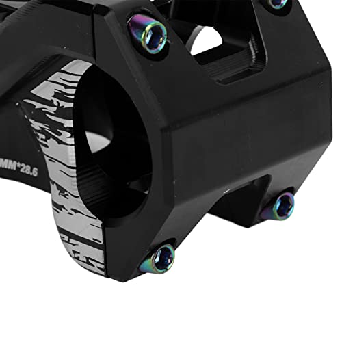 50mm Bike Stem, Short Handlebar Stem Cool Modeling Anodized Bright CNC Machining Sturdy for Road Bike for Mountain Bike(Black)