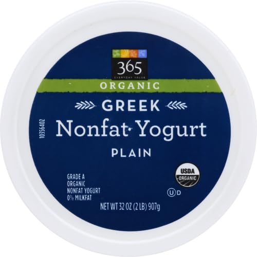 365 by Whole Foods Market, Yogurt Greek Plain Non Fat Organic, 32 Ounce