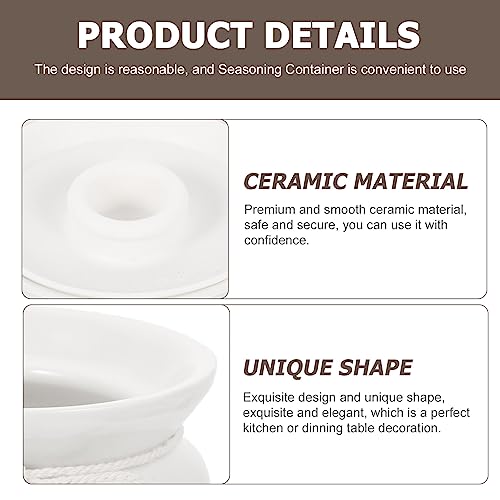 BESTonZON Ceramic Canister Ceramic Food Storage Jar Seasoning Pot Salt Pepper Jar Seal Lid Cute Candy Cookie Kitchen Canister Grease Container Sugar Bowl 500ml Ceramic Sugar Jar