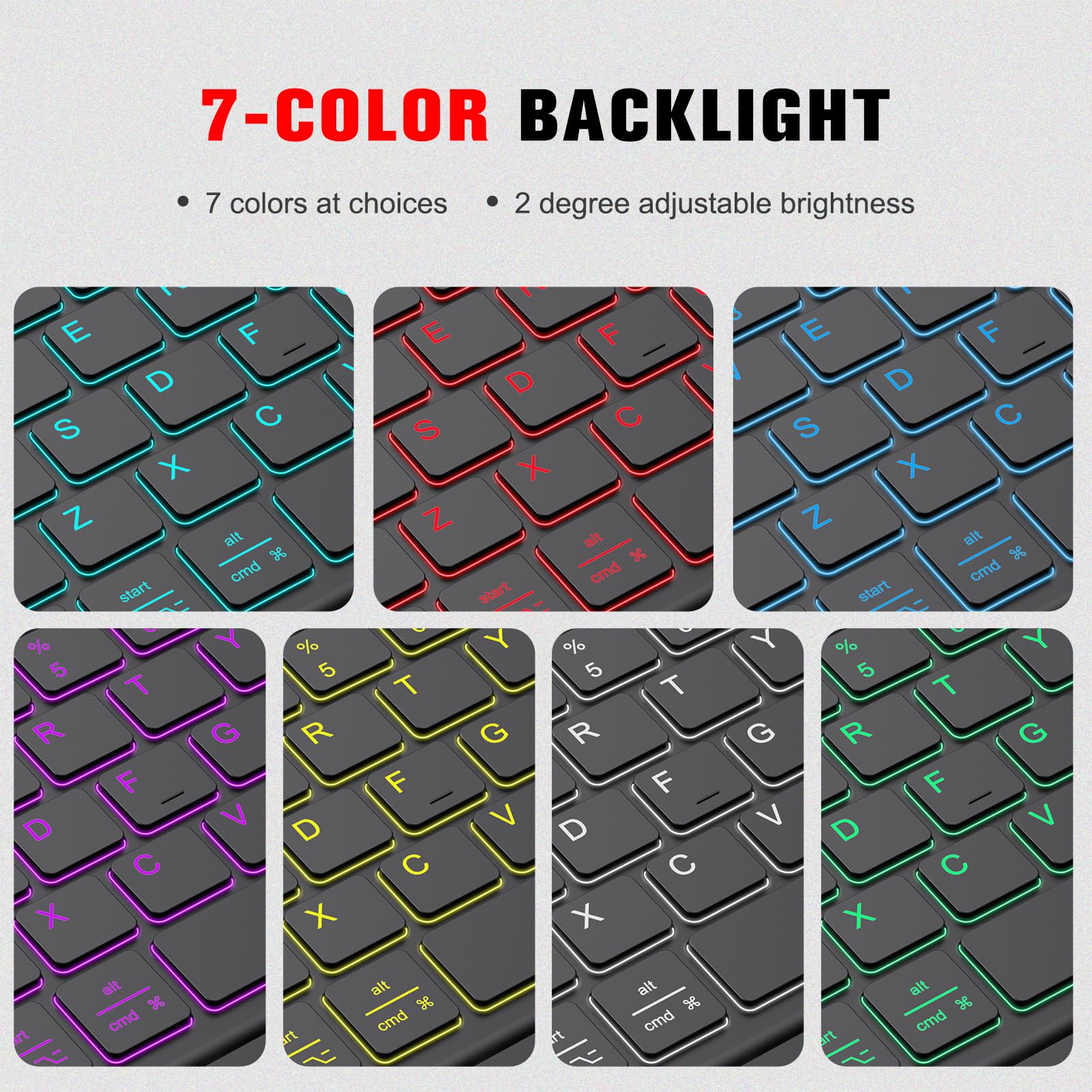 FINTIE Keyboard Case - 2017/2015 iPad Pro 12.9 inch (Old Model) 1st & 2nd Gen Case, Soft TPU Protective Cover, [7 Color Backlit] Magnetically Detachable Wireless Bluetooth Keyboard, Black