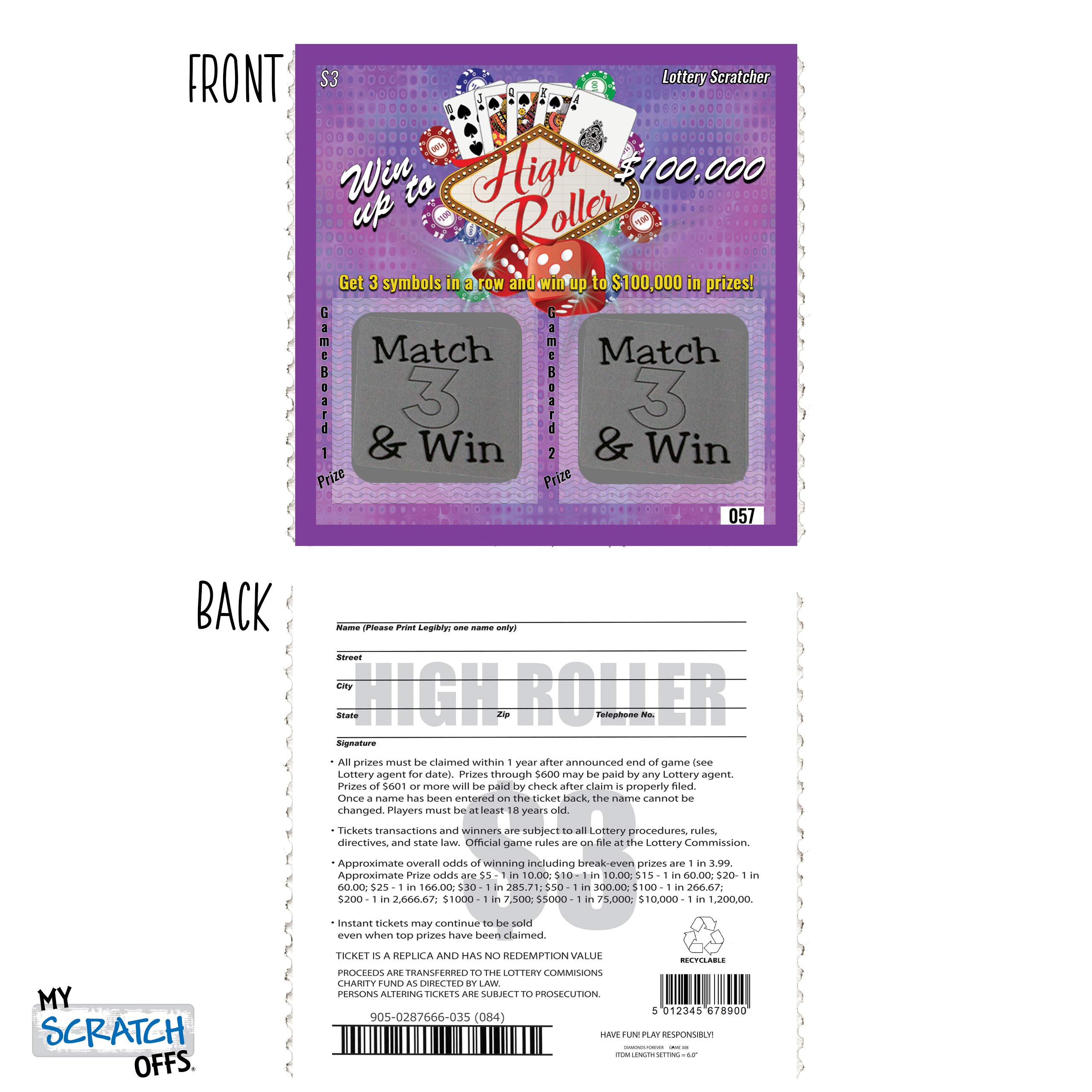 My Scratch Offs 5 Cards Adult Scratch Off Lotto Fake High Roller Lottery Tickets for Pregnancy Announcement